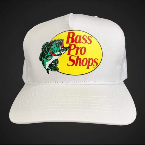 Bass Pro Shops | Accessories | Bass Pro Shops White Trucker Snapback ...